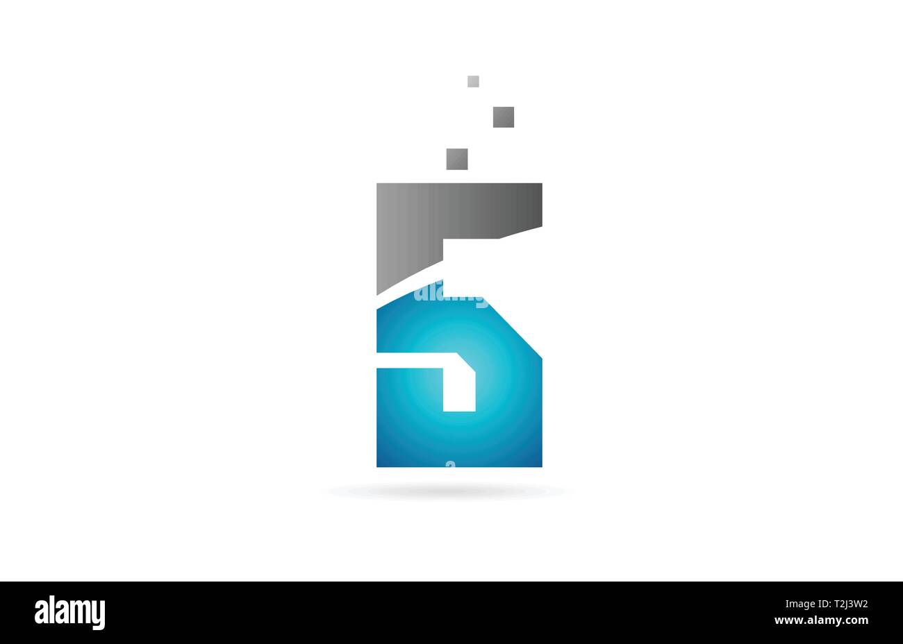blue grey number 5 logo design suitable for a company or business Stock ...