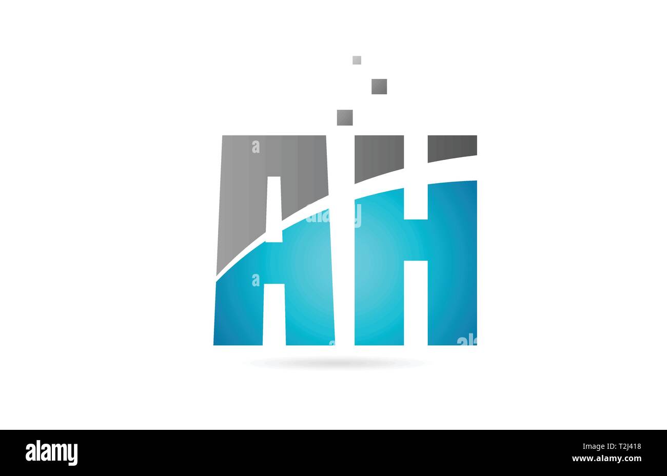 blue grey alphabet letter AH A H logo combination design suitable for a ...