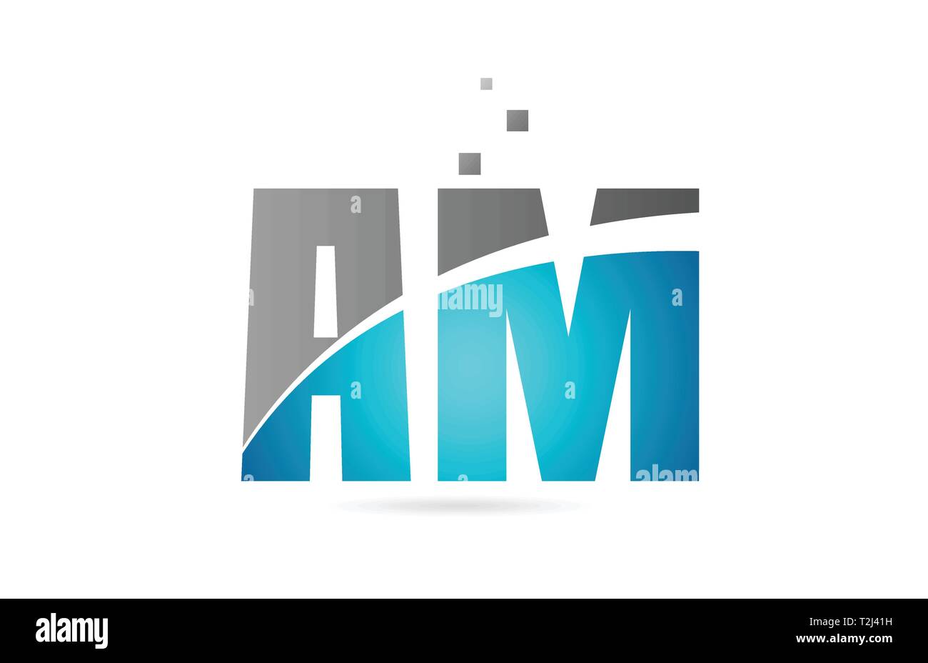 blue grey alphabet letter AM A M logo combination design suitable for a ...