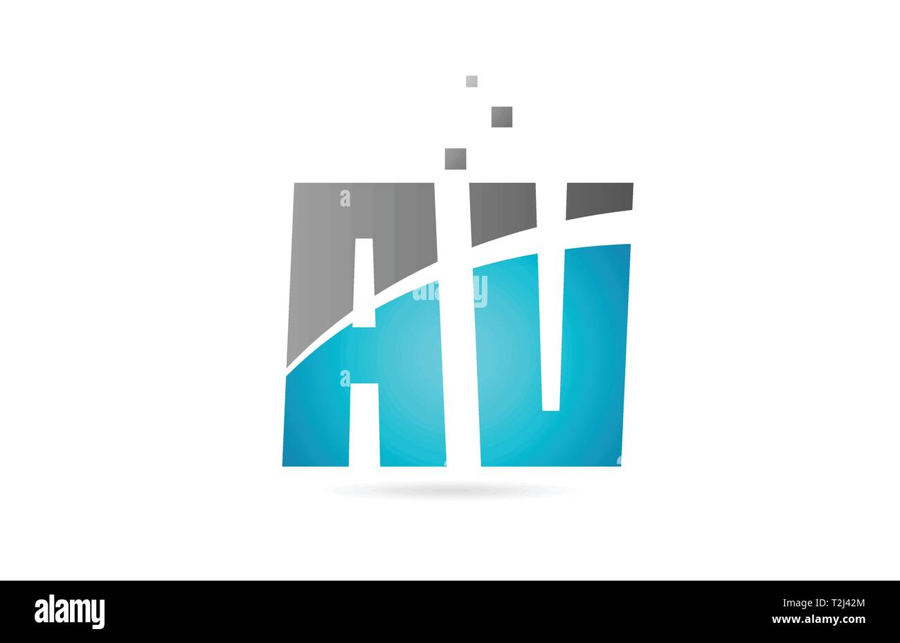 blue grey alphabet letter AV A V logo combination design suitable for a ...