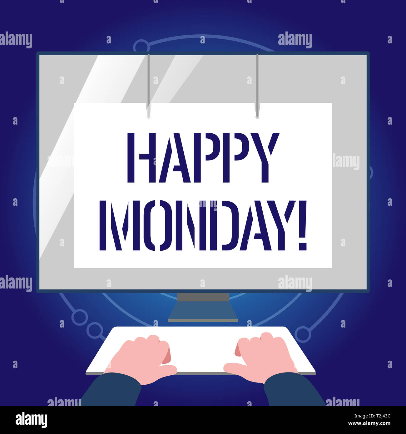 Writing note showing Happy Monday. Business concept for indicate ...