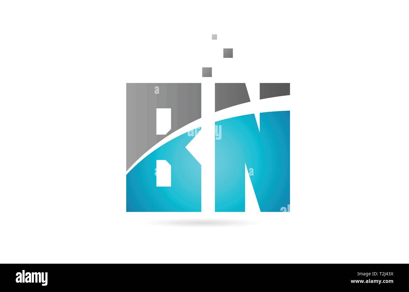 blue grey alphabet letter BN B N logo combination design suitable for a ...