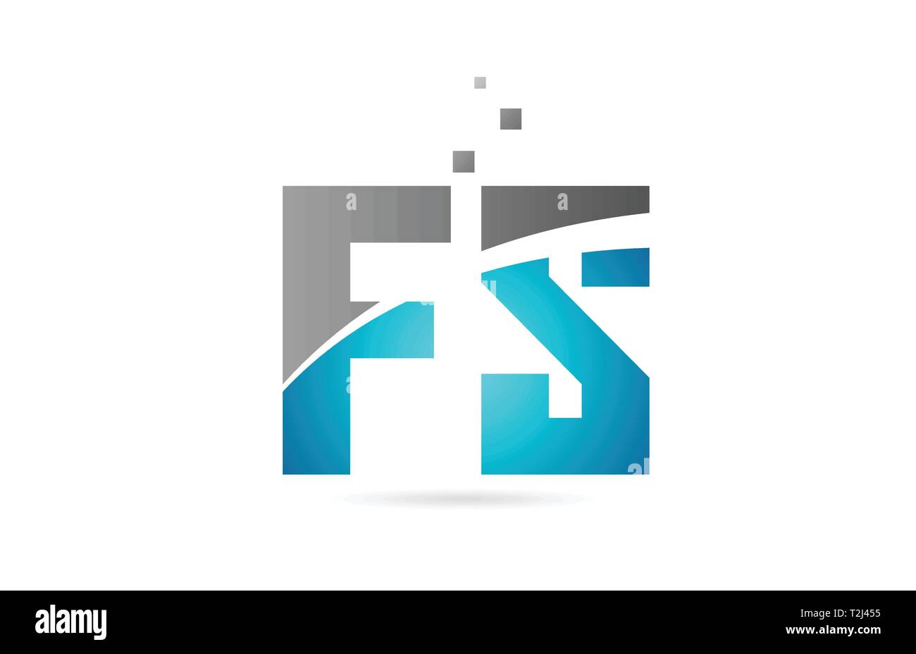blue grey alphabet letter FS F S logo combination design suitable for a ...