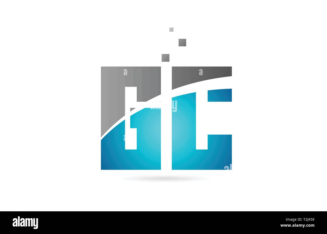 blue grey alphabet letter GC G C logo combination design suitable for a ...