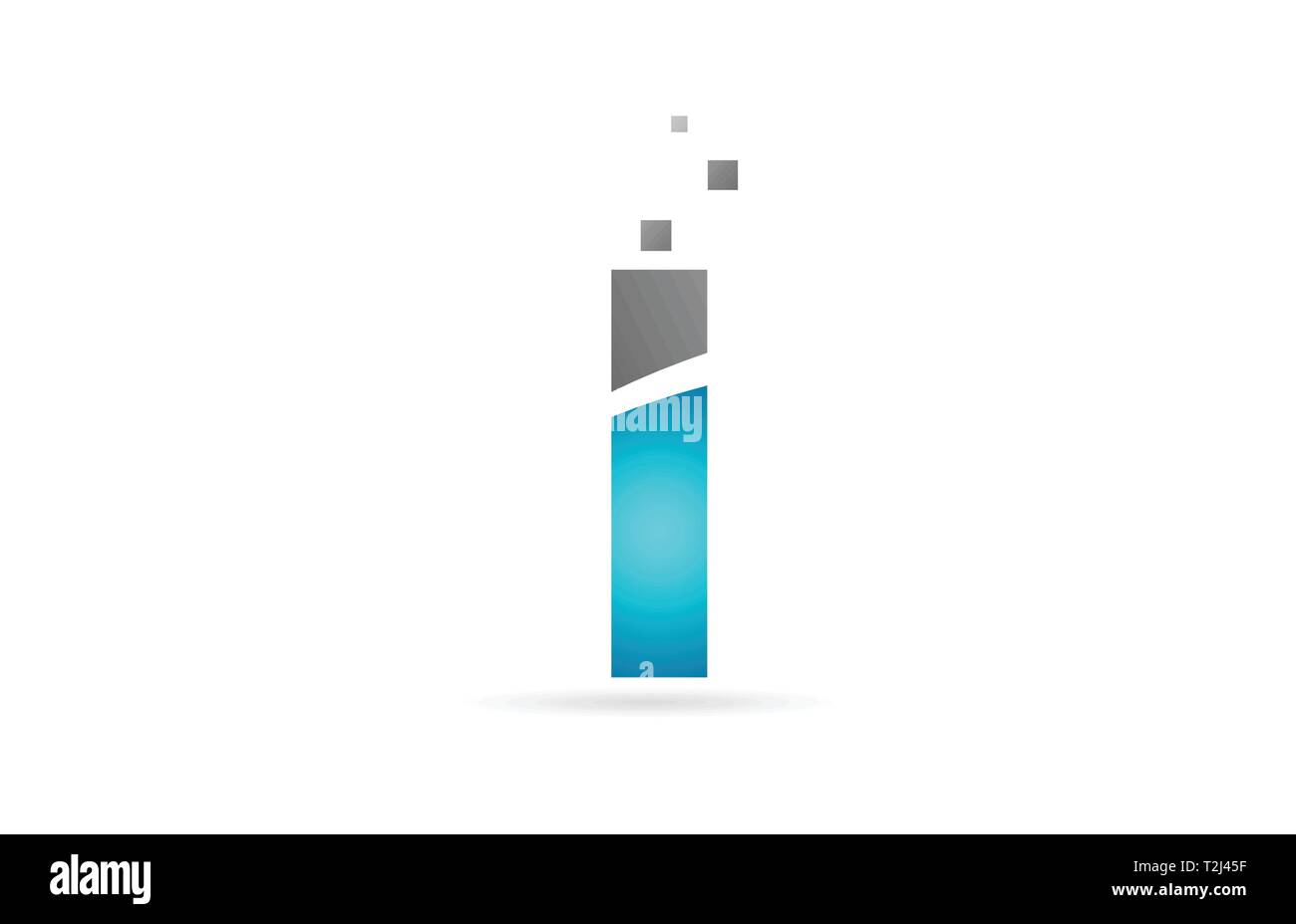 blue grey alphabet letter I logo design suitable for a company or ...