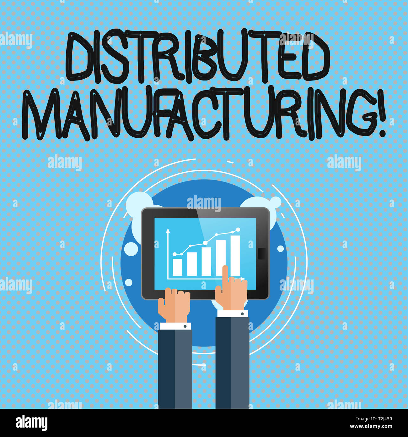 Conceptual hand writing showing Distributed Manufacturing. Concept ...