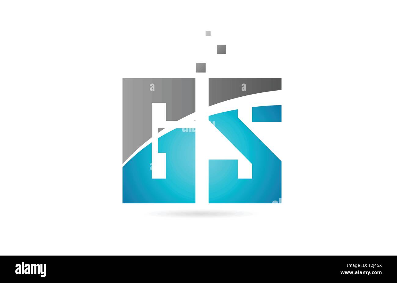 blue grey alphabet letter GS G S logo combination design suitable for a ...
