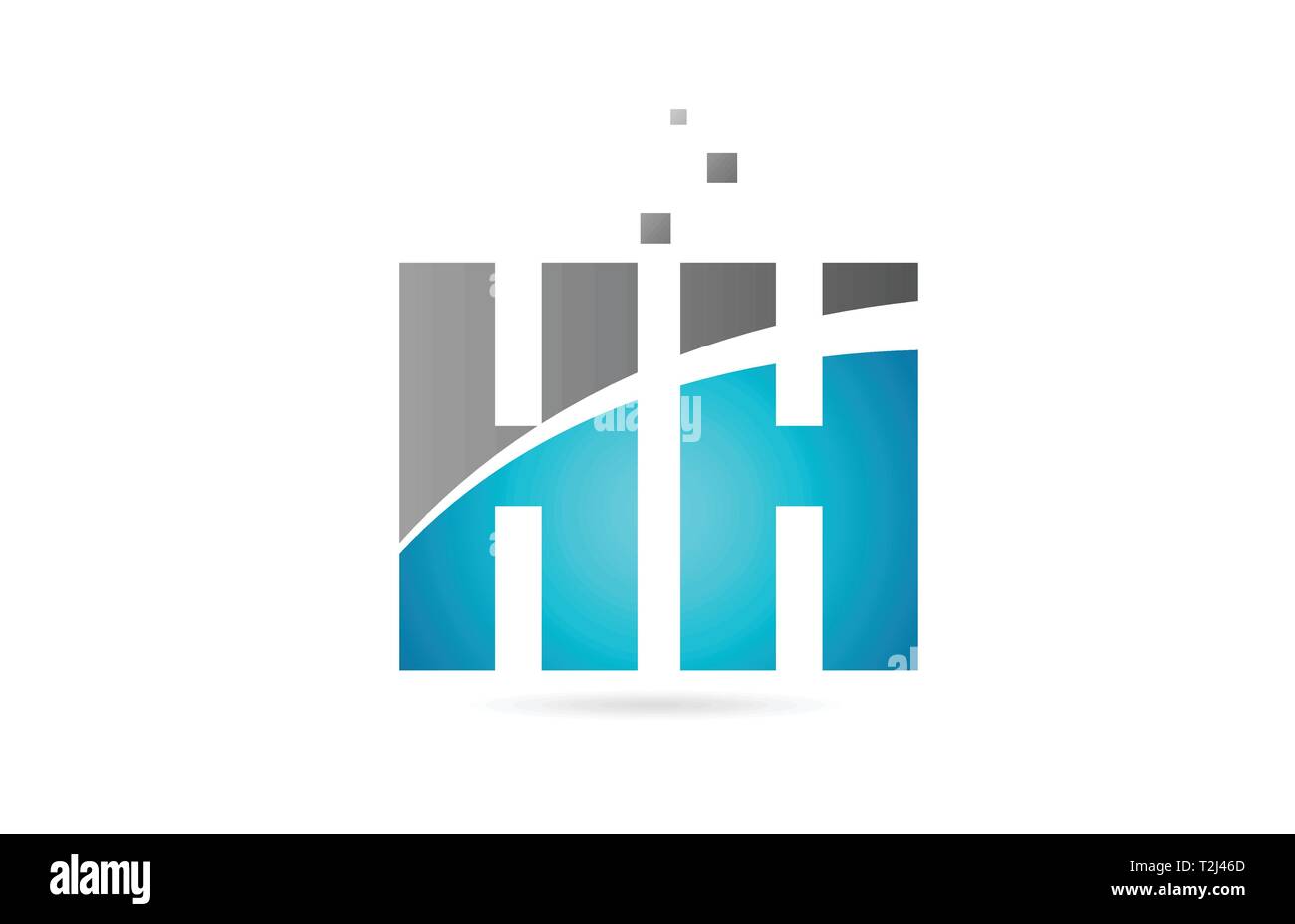 blue grey alphabet letter HH H H logo combination design suitable for a ...