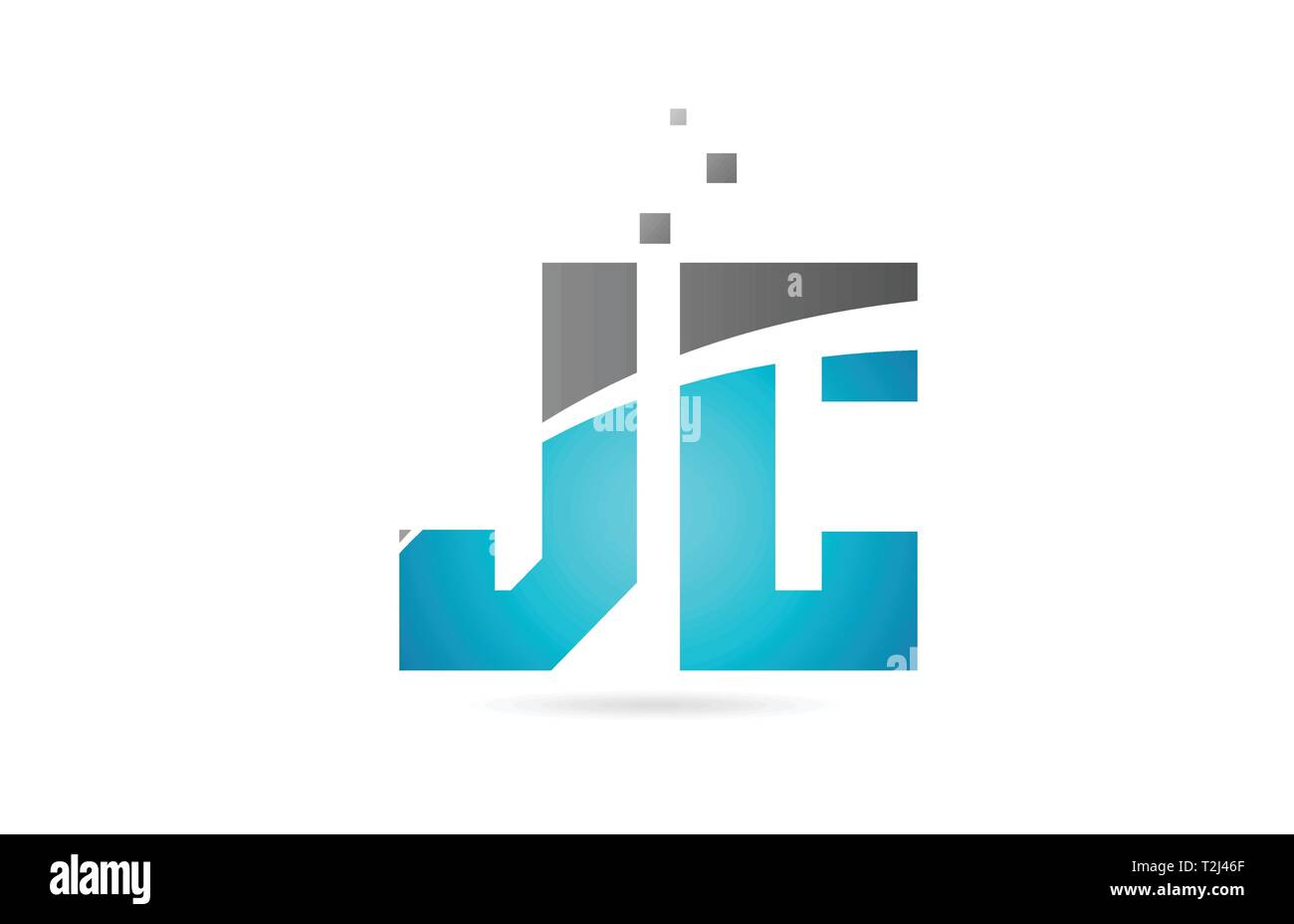 blue grey alphabet letter JC J C logo combination design suitable for a ...