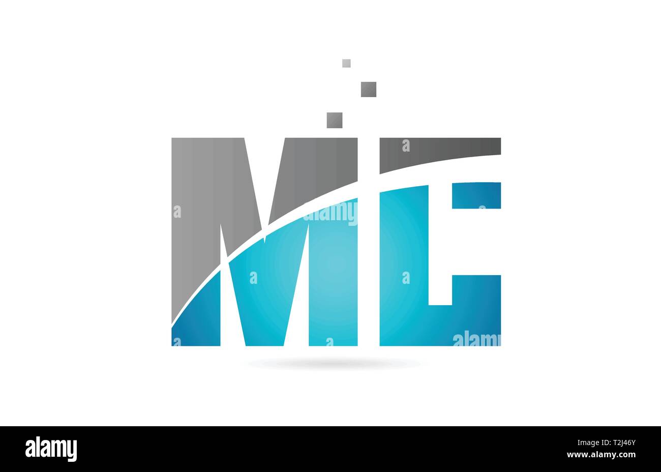 blue grey alphabet letter MC M C logo combination design suitable for a ...