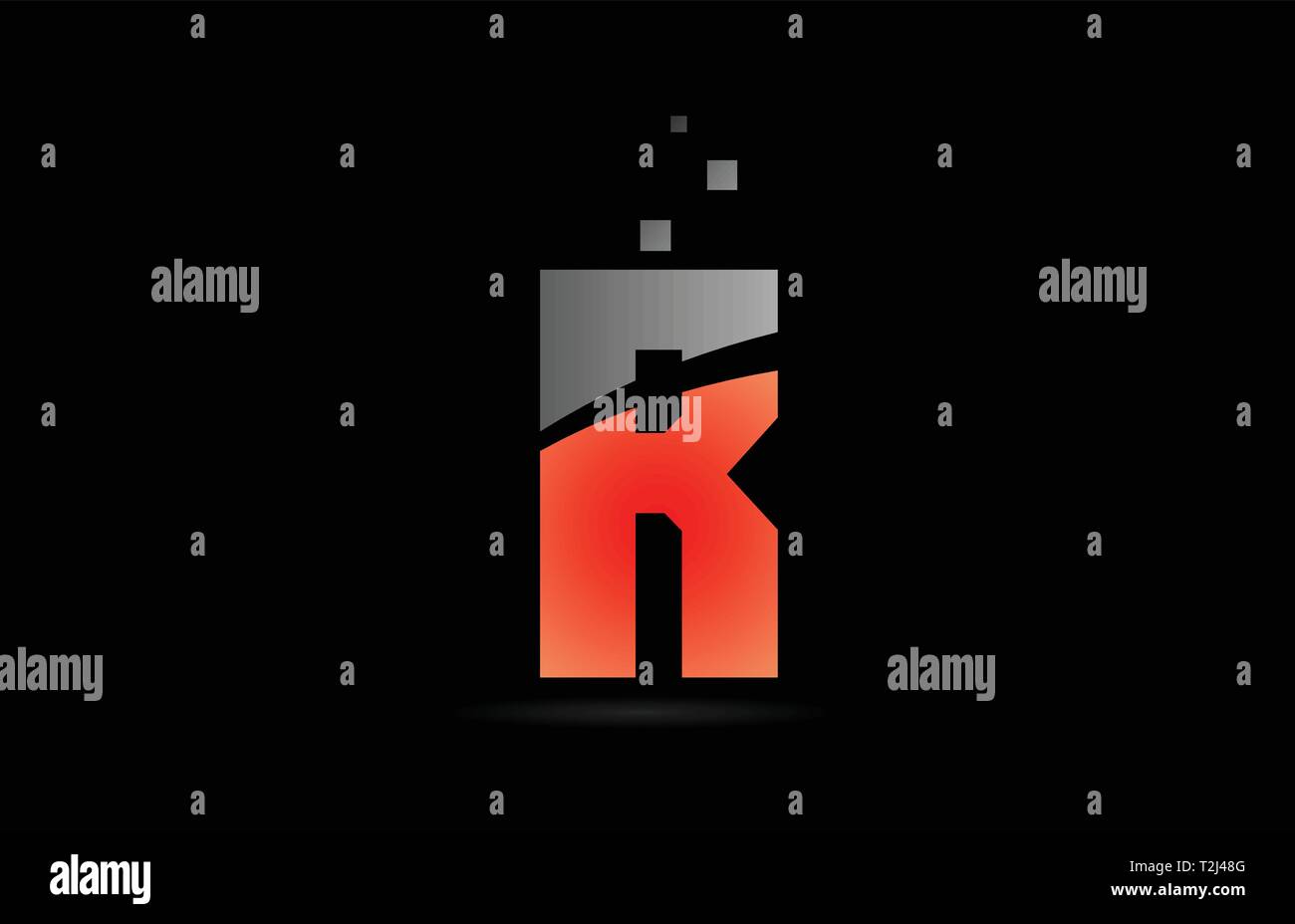 orange grey on black background alphabet letter R logo design suitable ...