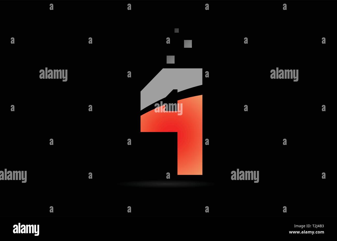orange grey on black background number 4 logo design suitable for a ...