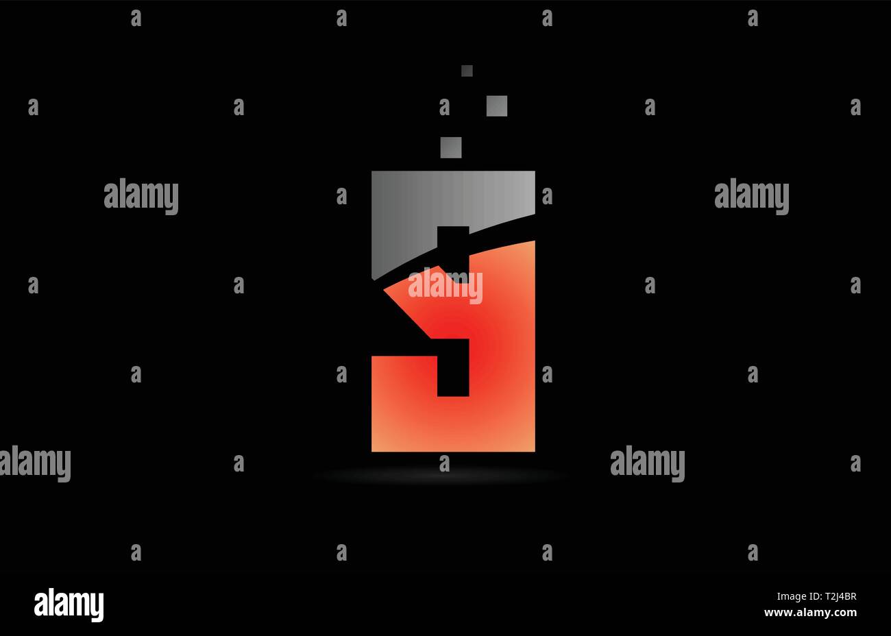 orange grey on black background number 9 logo design suitable for a ...