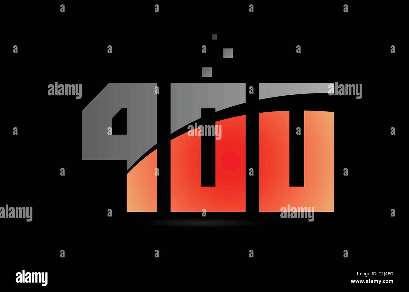 orange grey on black background number 400 logo design suitable for a ...