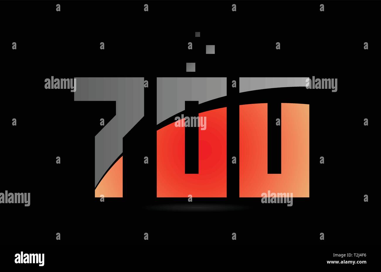 orange grey on black background number 700 logo design suitable for a ...
