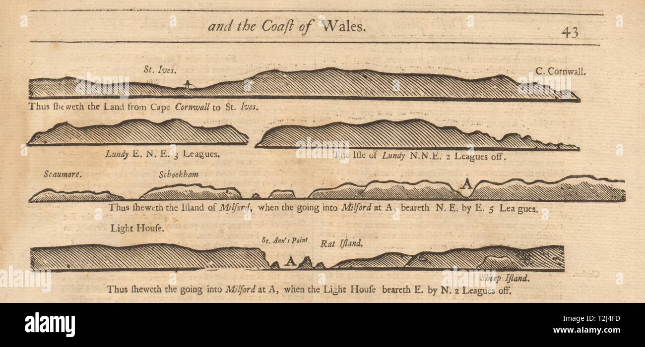 S Wales/Cornwall coast profile St Ives Lundy Milford Haven MOUNT & PAGE ...