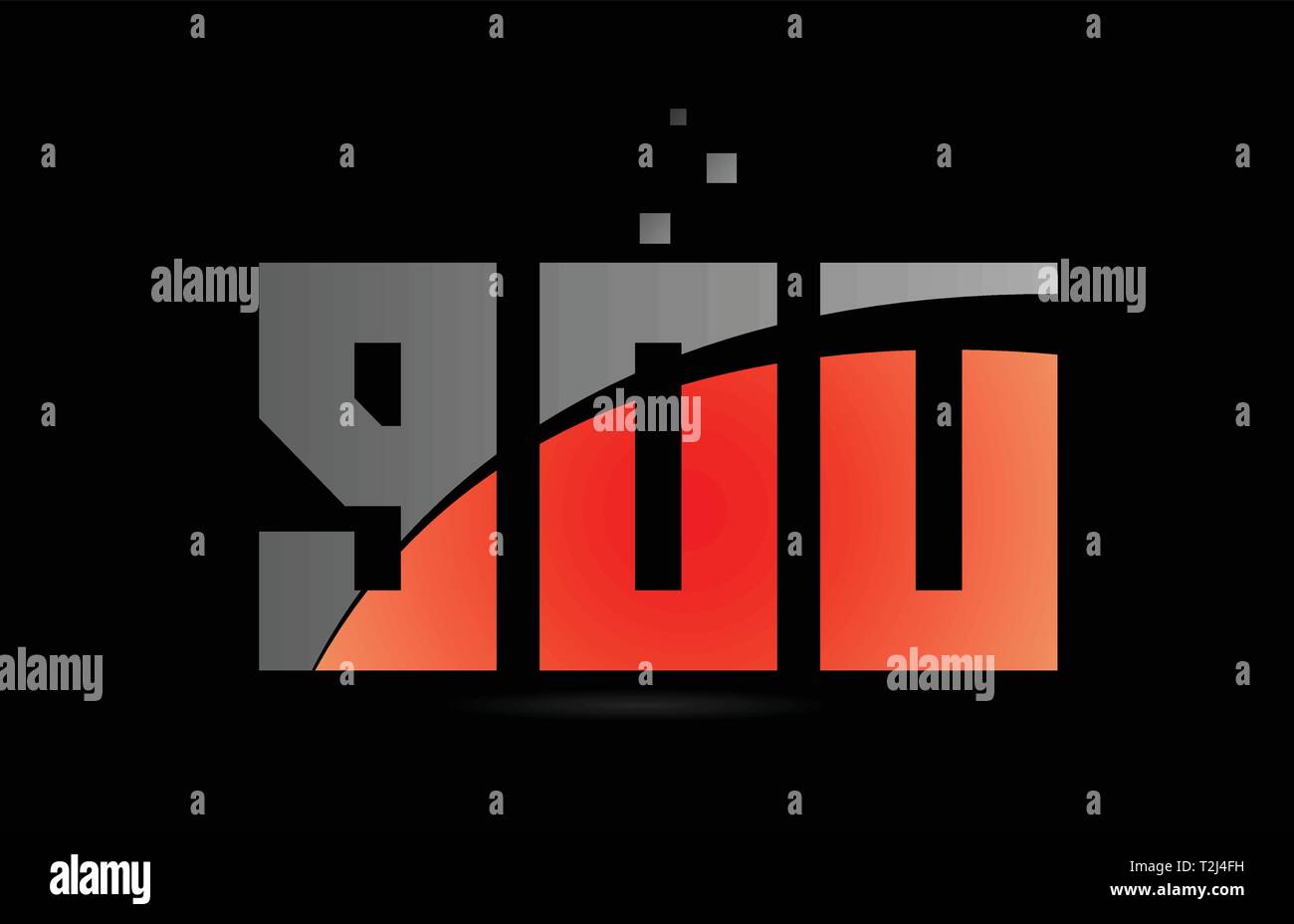 orange grey on black background number 900 logo design suitable for a ...