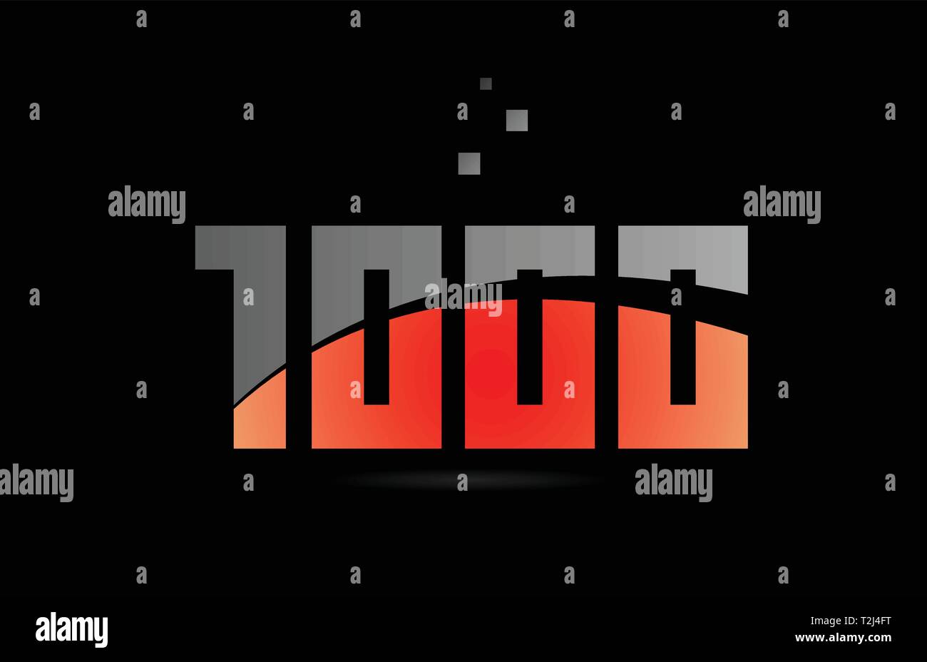 orange grey on black background number 1000 logo design suitable for a ...