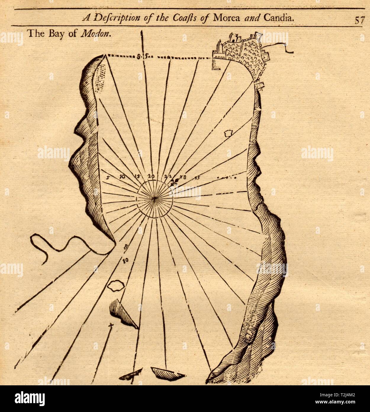 "The bay of Modon". Methoni, Messenia, Greece. MOUNT & PAGE sea chart ...