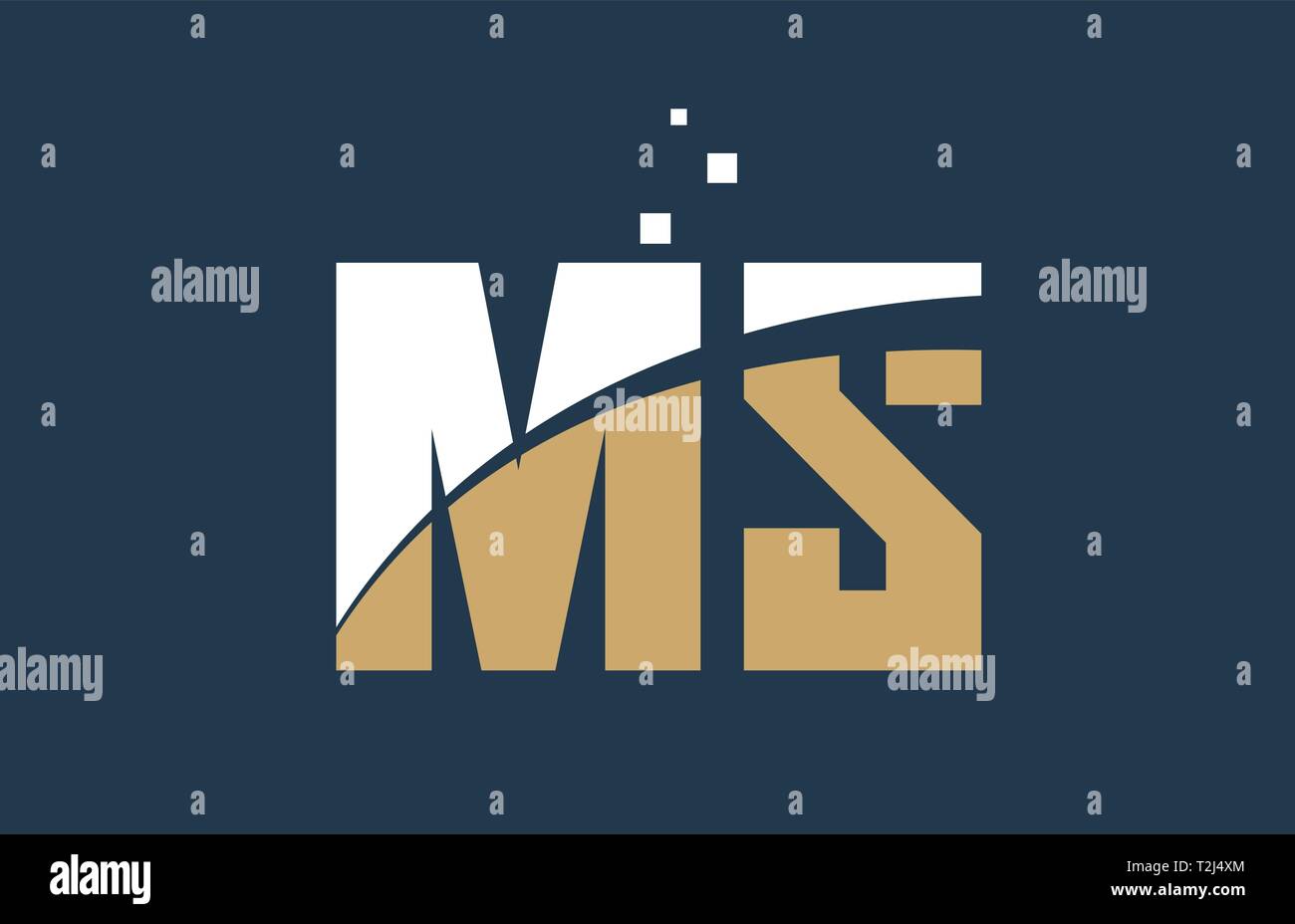 yellow white blue color alphabet letter MS M S logo combination design ...