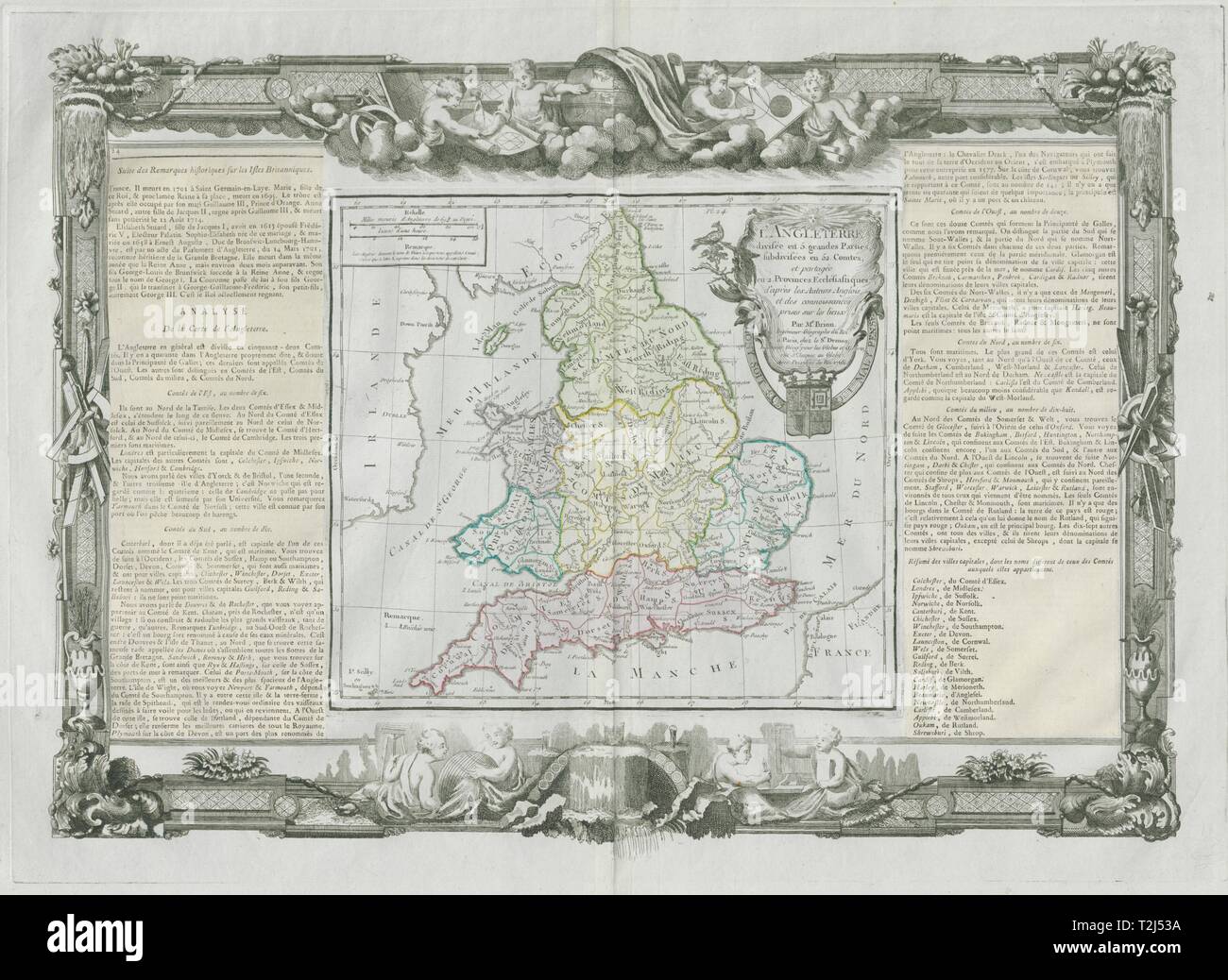"L'Angleterre divisée en 5 grandes parties". England. DESNOS/DE LA TOUR ...