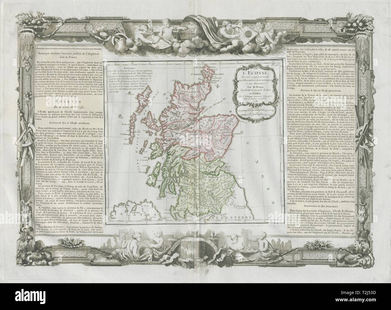 "L'Ecosse". Scotland. DESNOS/DE LA TOUR 1771 old antique map plan chart ...