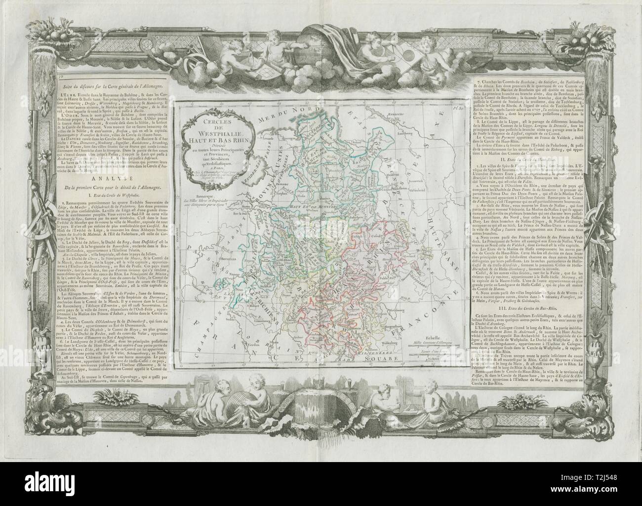 "Cercles de Westphalie, Haut et Bas Rhin". Germany. DESNOS/DE LA TOUR ...