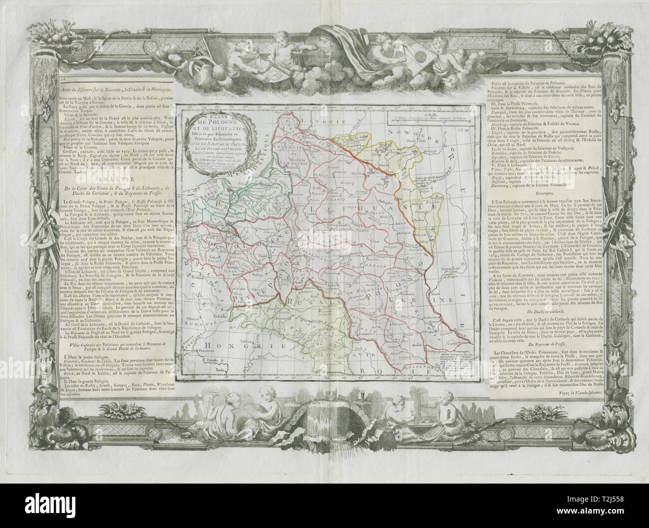 "Etats de Pologne et de Lithuanie". Poland Lithuania. DESNOS/DE LA TOUR ...