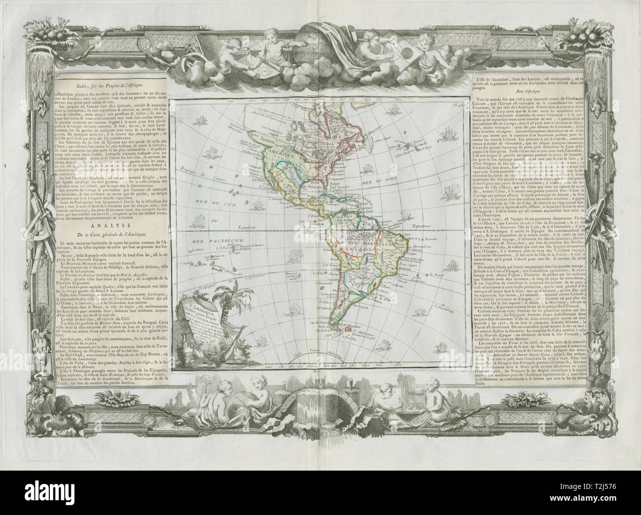 "L'Amérique dressée…" North & South Americas. DESNOS/DE LA TOUR 1771 ...