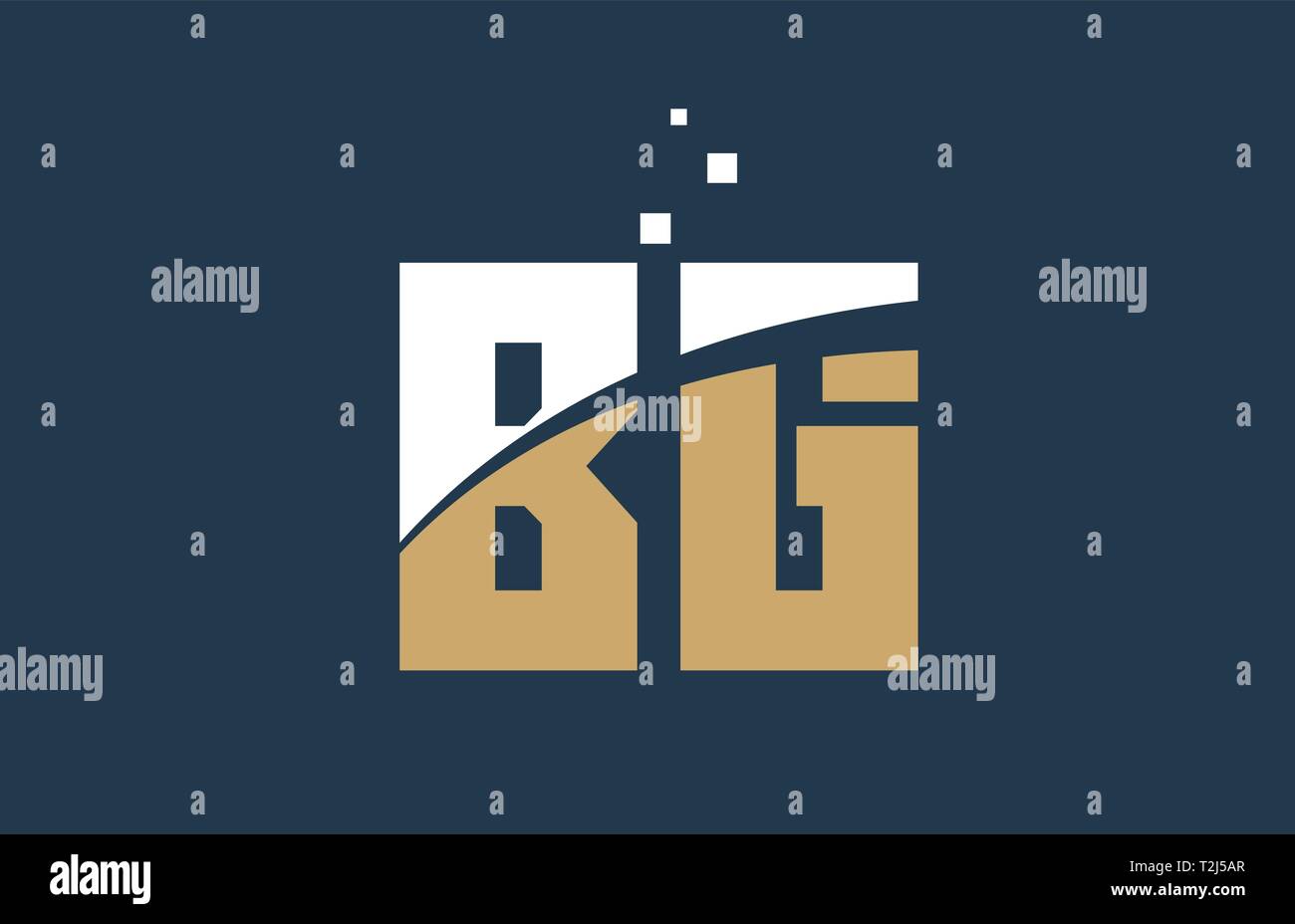 yellow white blue color alphabet letter BG B G logo combination design ...