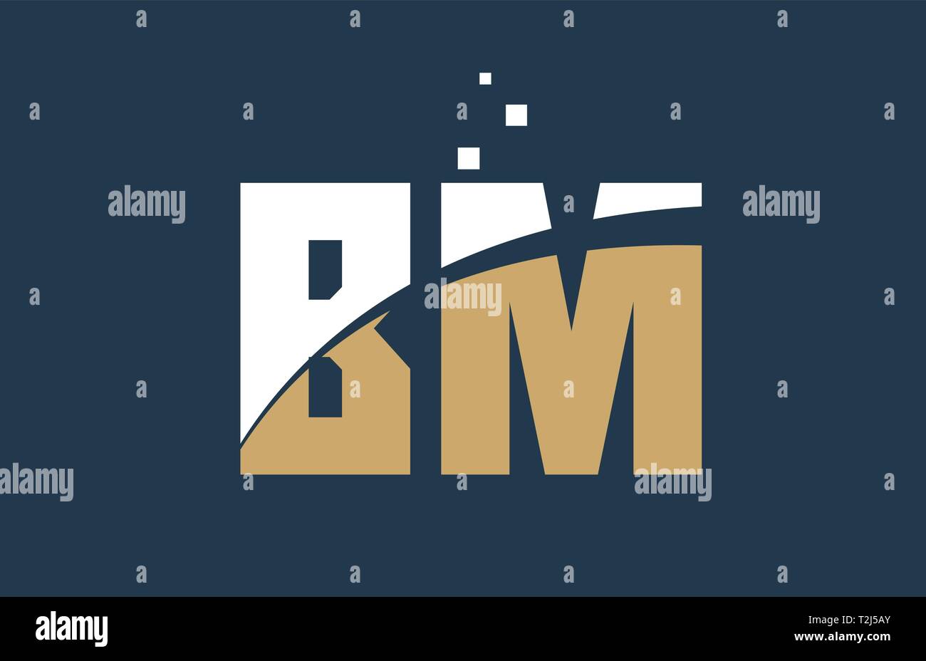 yellow white blue color alphabet letter BM B M logo combination design ...