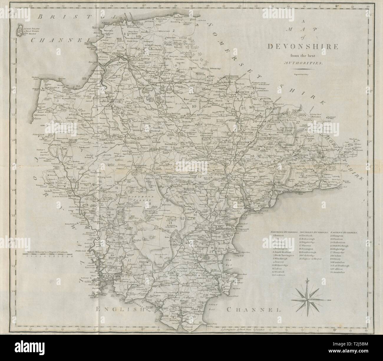 "A map of Devonshire from the best authorities". County map. CARY 1789 ...