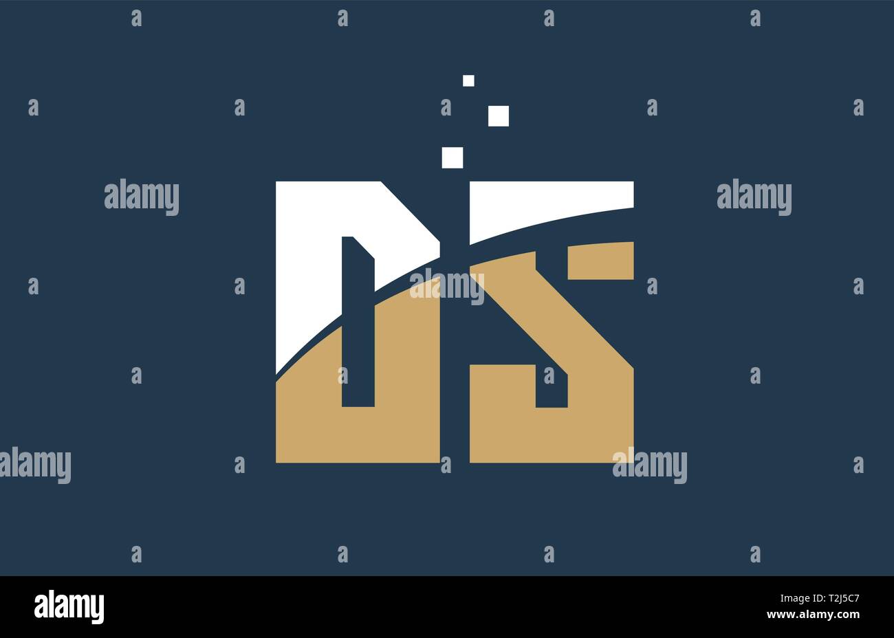 yellow white blue color alphabet letter DS D S logo combination design ...