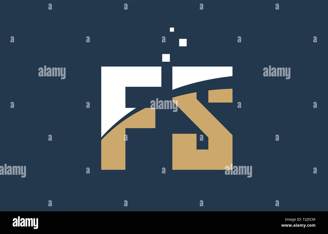 yellow white blue color alphabet letter FS F S logo combination design ...