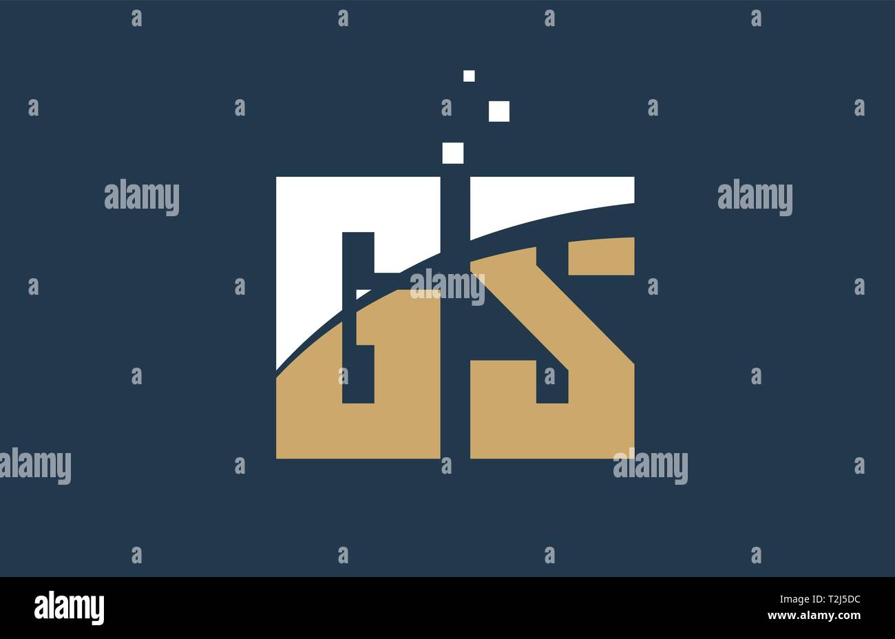 yellow white blue color alphabet letter GS G S logo combination design ...