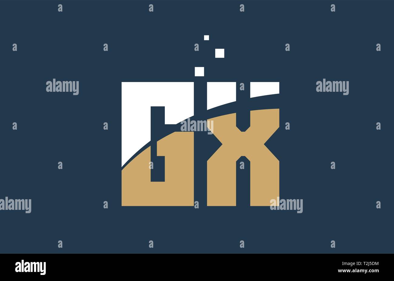 yellow white blue color alphabet letter GX G X logo combination design ...