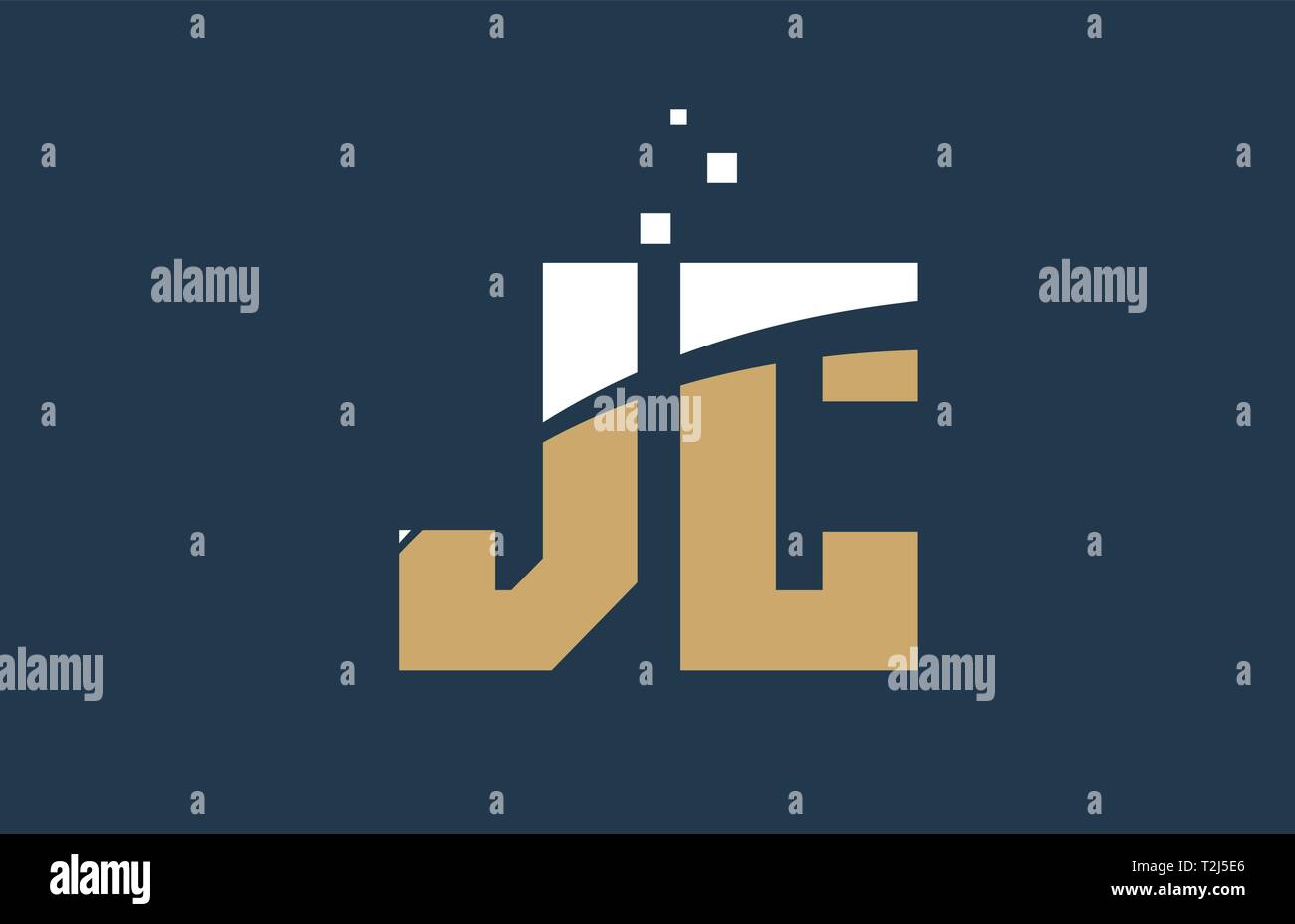 yellow white blue color alphabet letter JC J C logo combination design ...