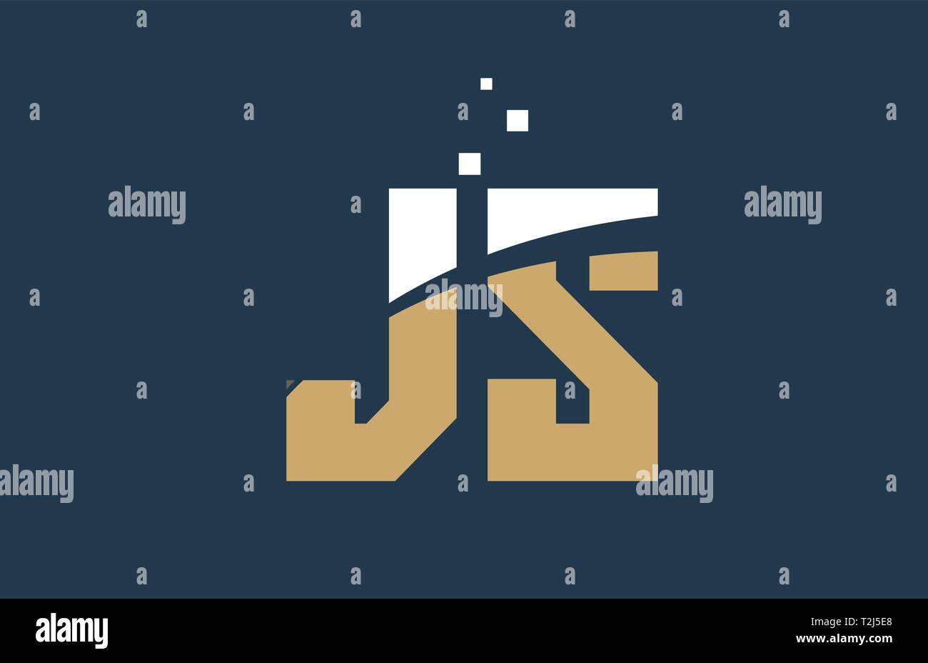 yellow white blue color alphabet letter JS J S logo combination design ...