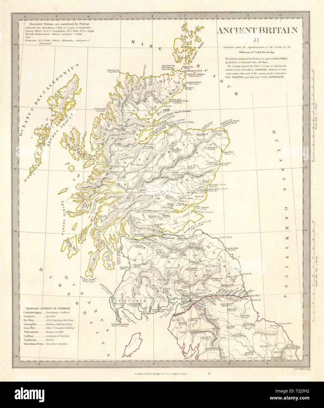 ANCIENT BRITAIN Caledonia-Scotland. Roman road town names Ptolemy. SDUK ...