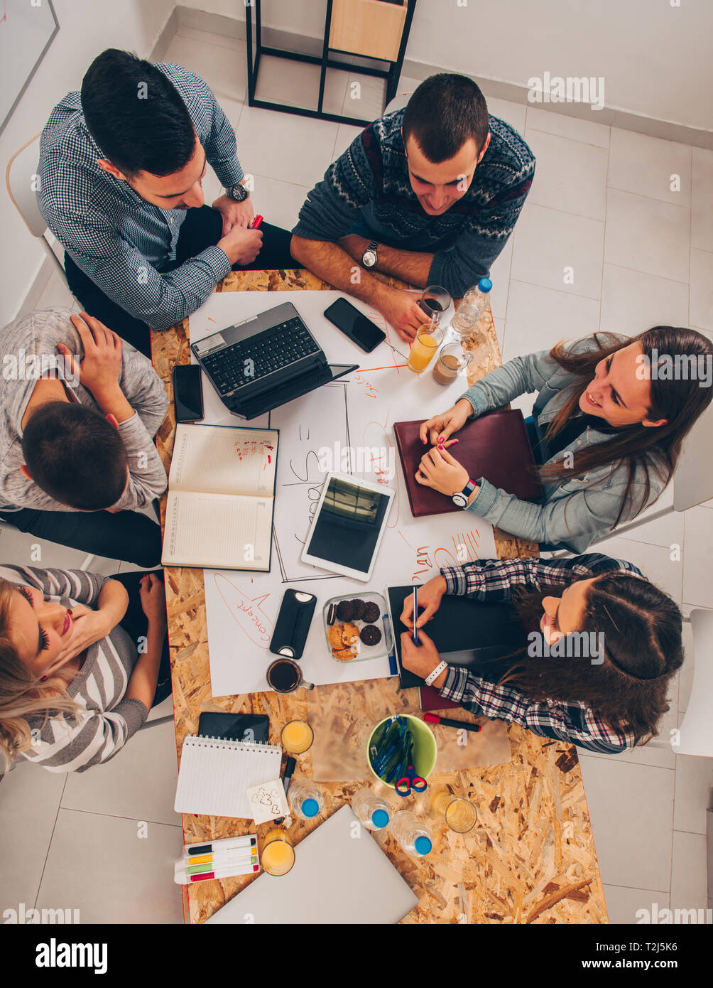 Group of successful people are having a briefing in the office Stock ...