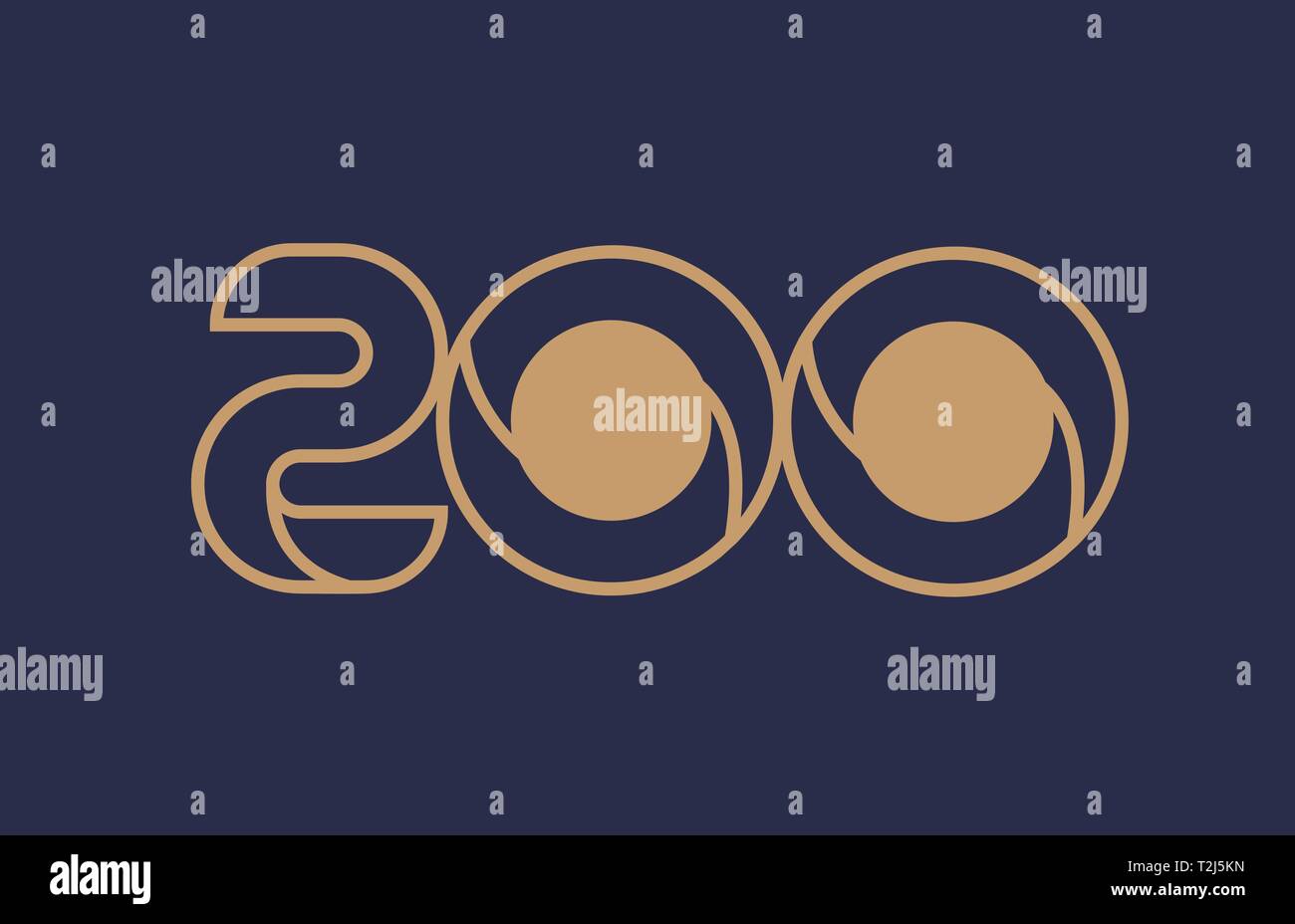 brown blue line number 200 logo icon for a company business or ...