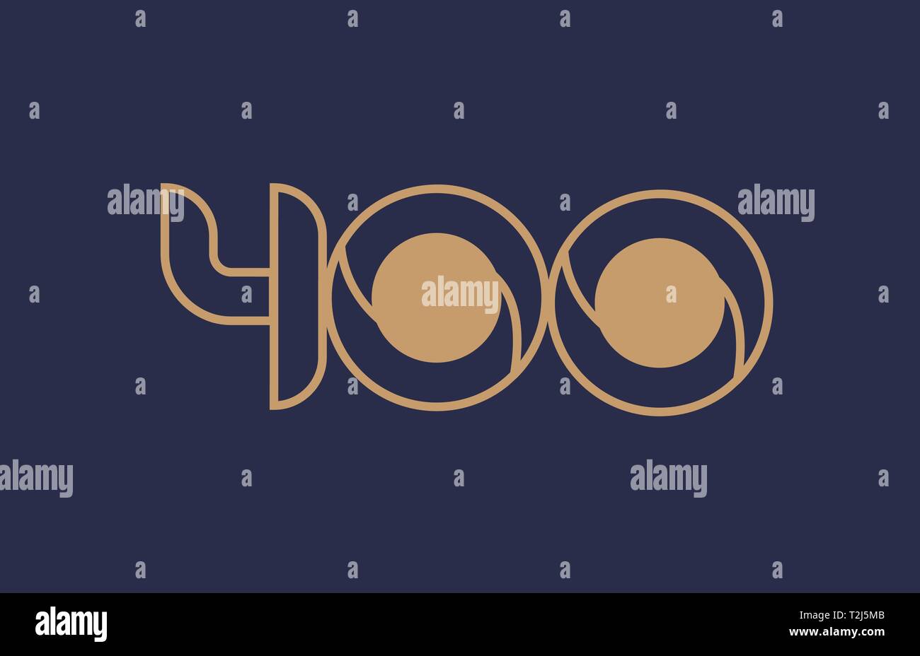 brown blue line number 400 logo icon for a company business or ...
