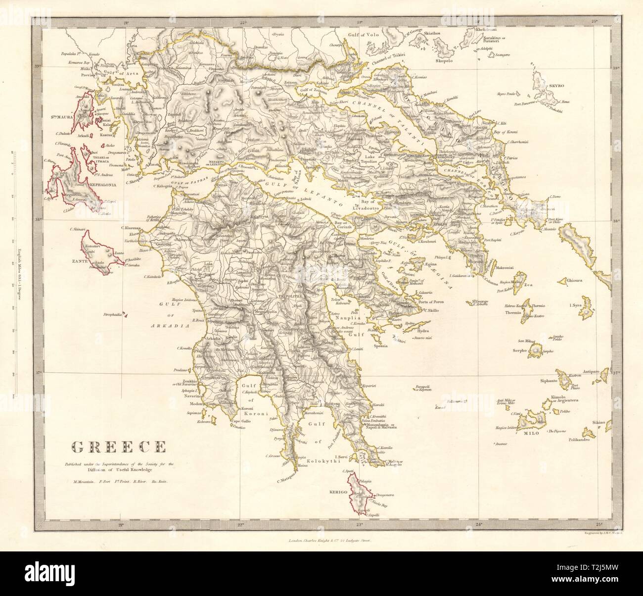 GREECE. United States of the Ionian Islands. Peloponnese Cyclades. SDUK ...