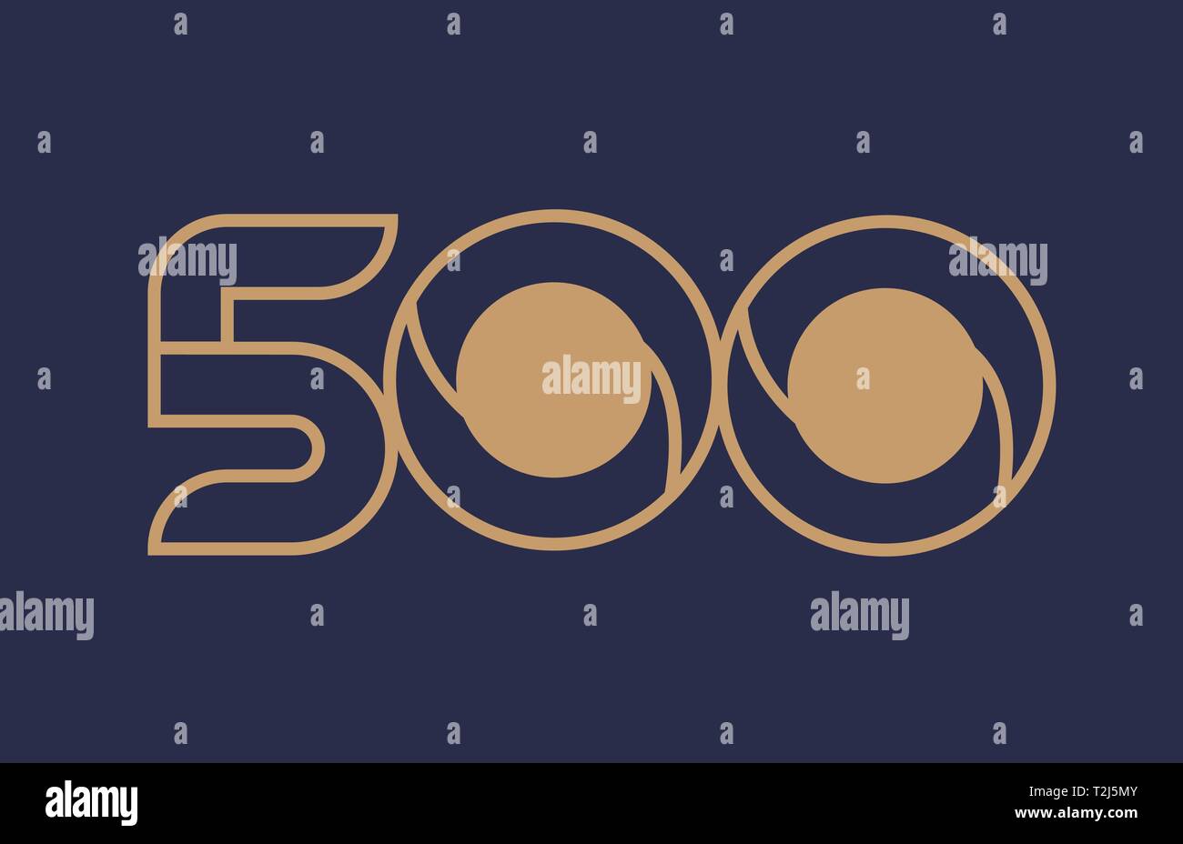 brown blue line number 500 logo icon for a company business or ...