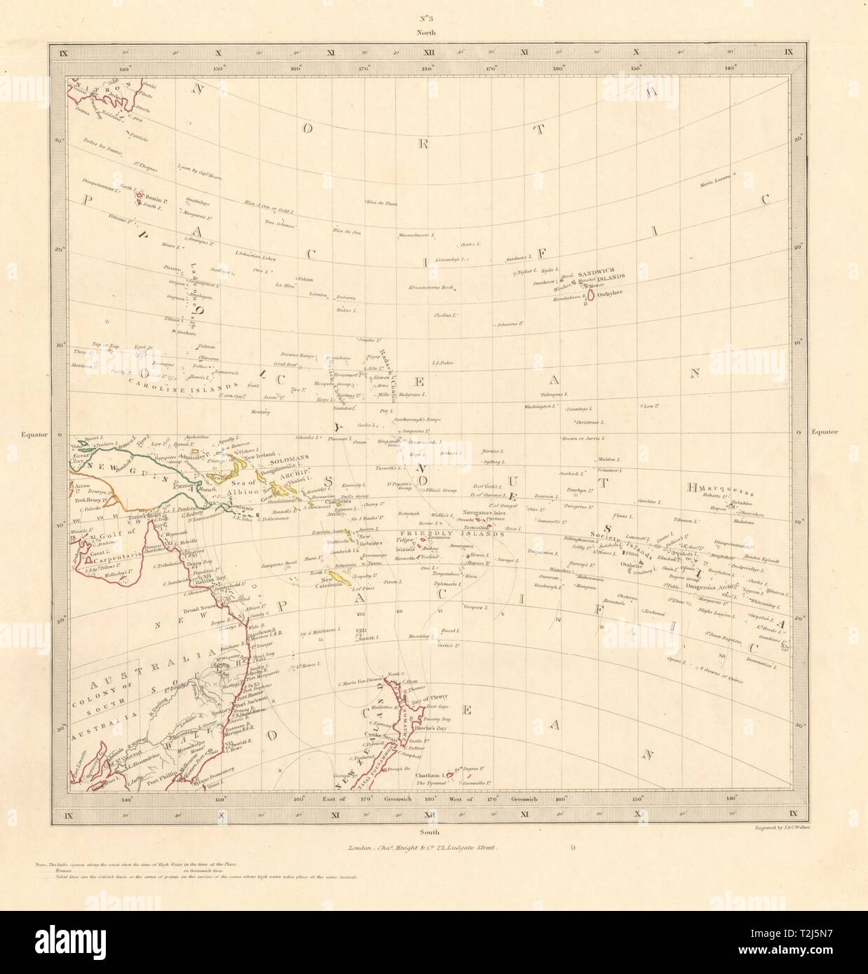 AUSTRALASIA POLYNESIA PACIFIC OCEAN. On Gnomonic Projection. SDUK 1846 ...