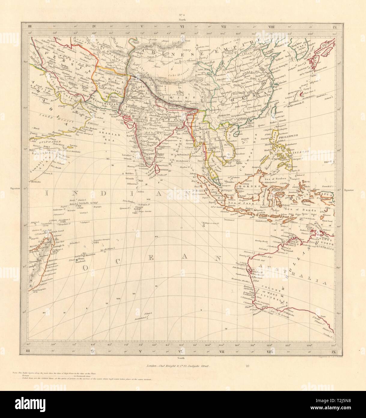 Indian ocean old map hi-res stock photography and images - Alamy