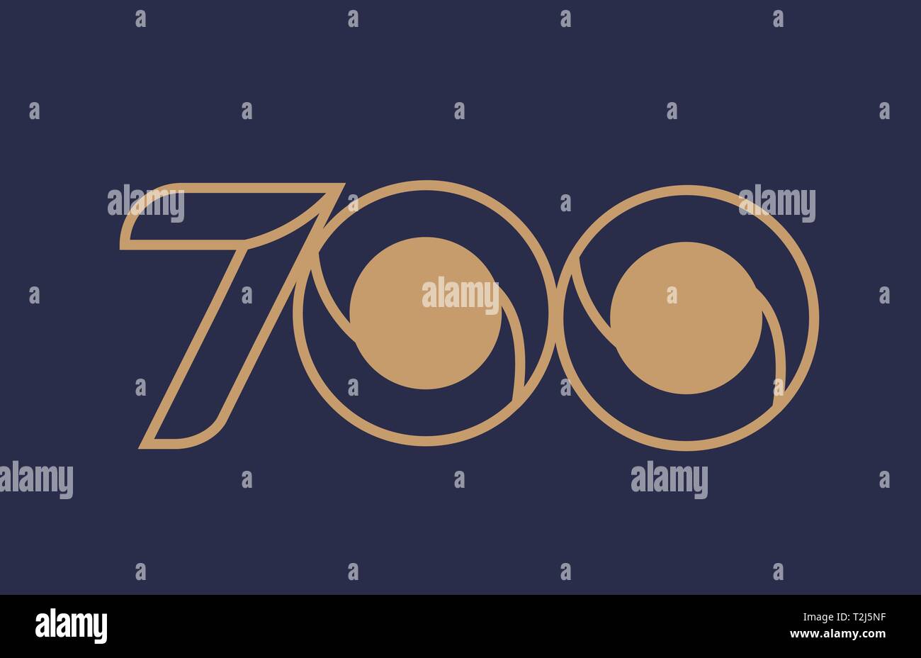 brown blue line number 700 logo icon for a company business or ...