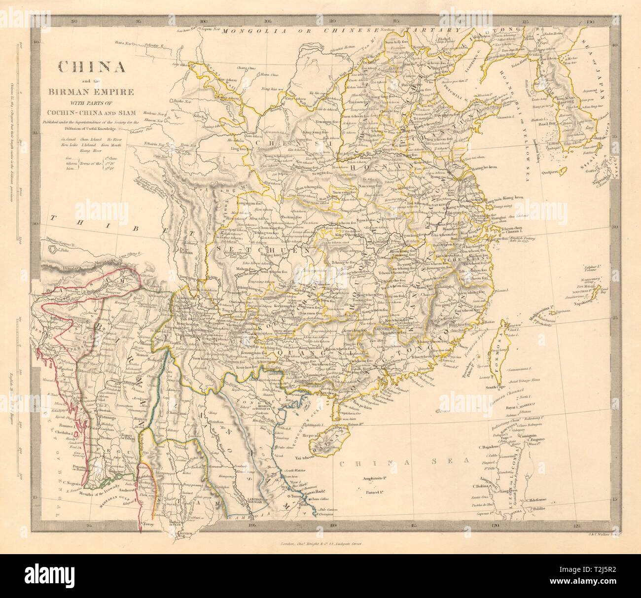 CHINA & BIRMAN EMPIRE. Burma Cochinchina Siam Thailand Korea. SDUK 1846 ...