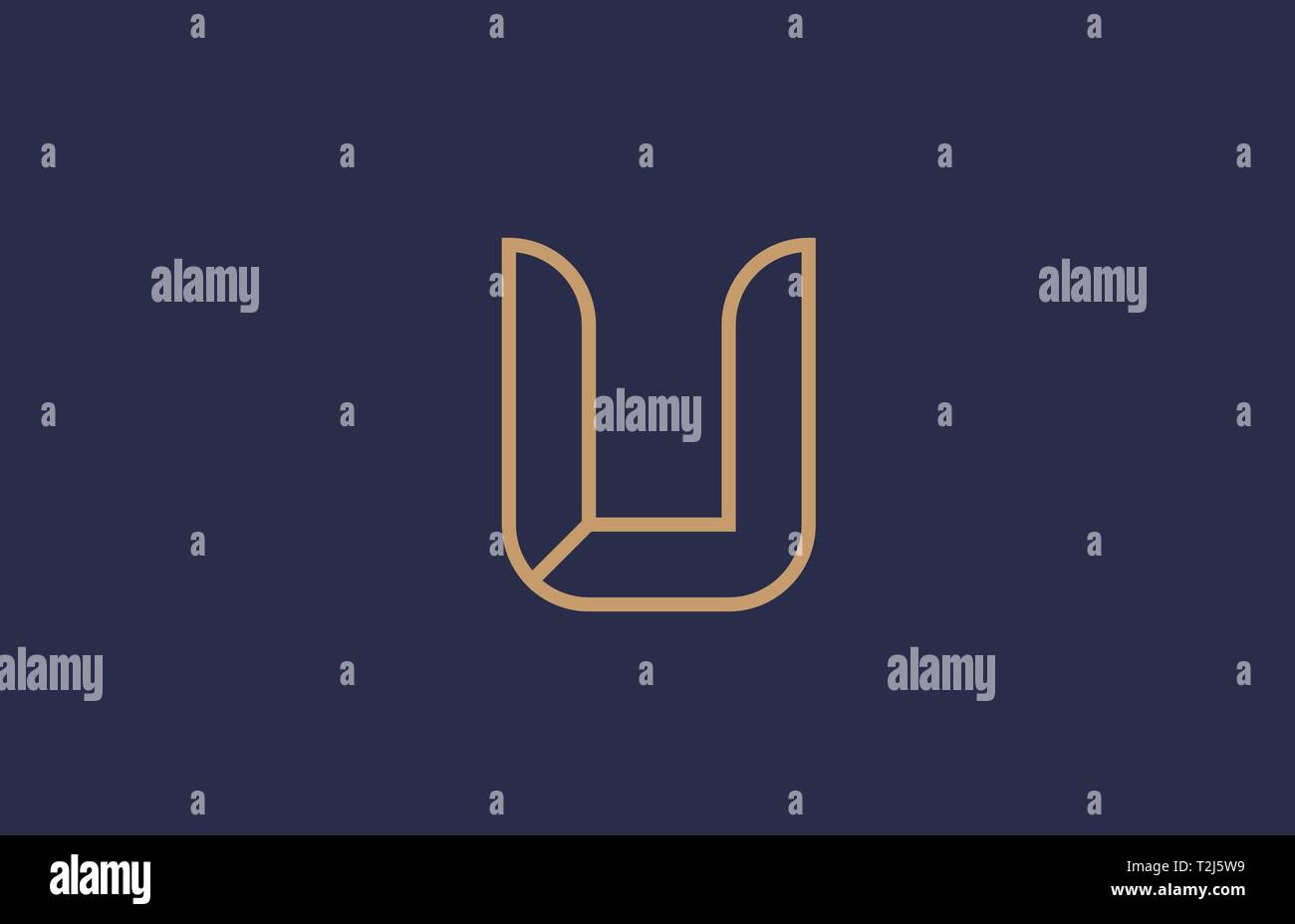 brown blue line alphabet letter U logo icon for a company business or ...