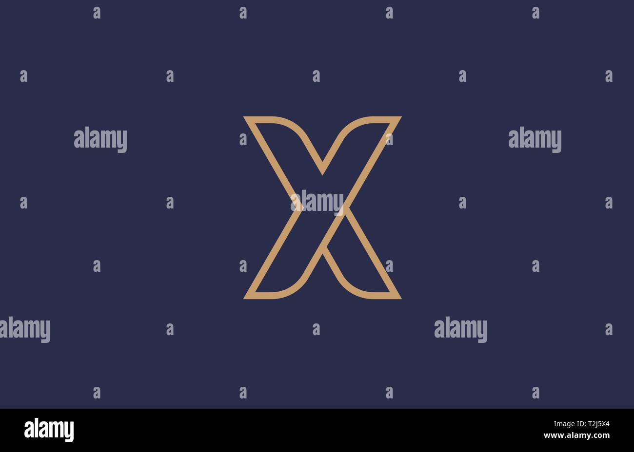 brown blue line alphabet letter X logo icon for a company business or ...